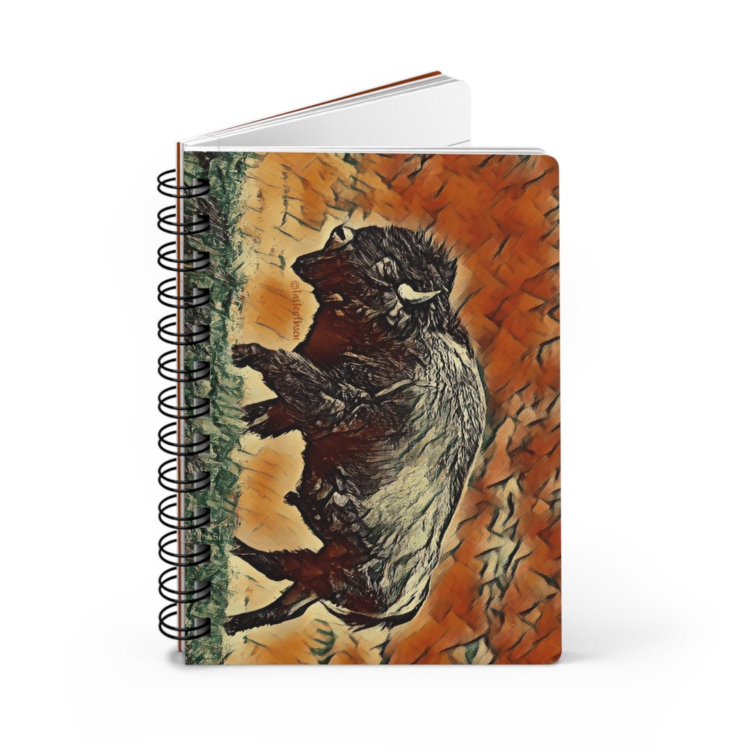 Bison Mountain Spiral Notebook | Buffalo Notebook | Bison Gifts ...