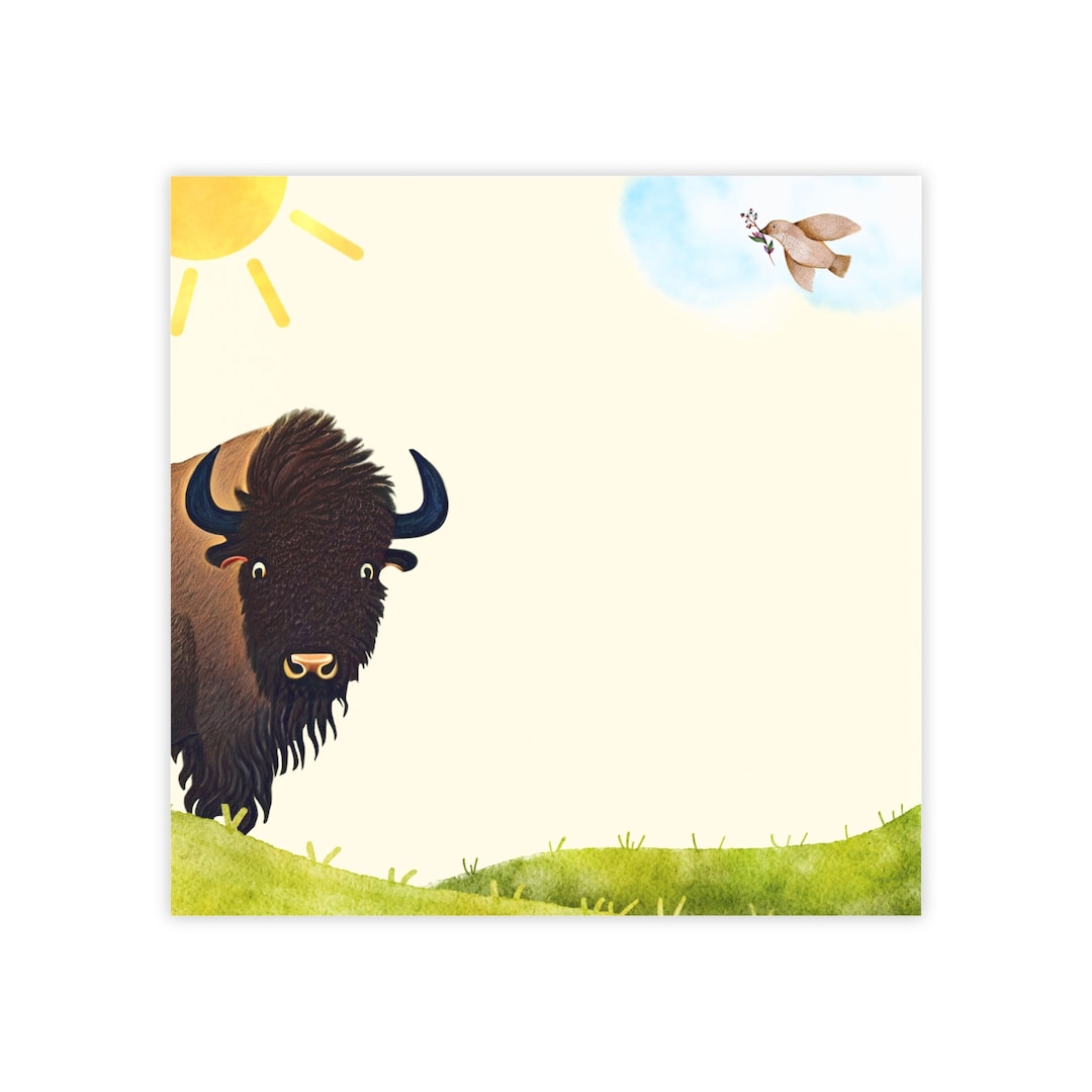Peeking Bison Post-it® Note Pads, Buffalo Post-it Note Pads, Bison ...