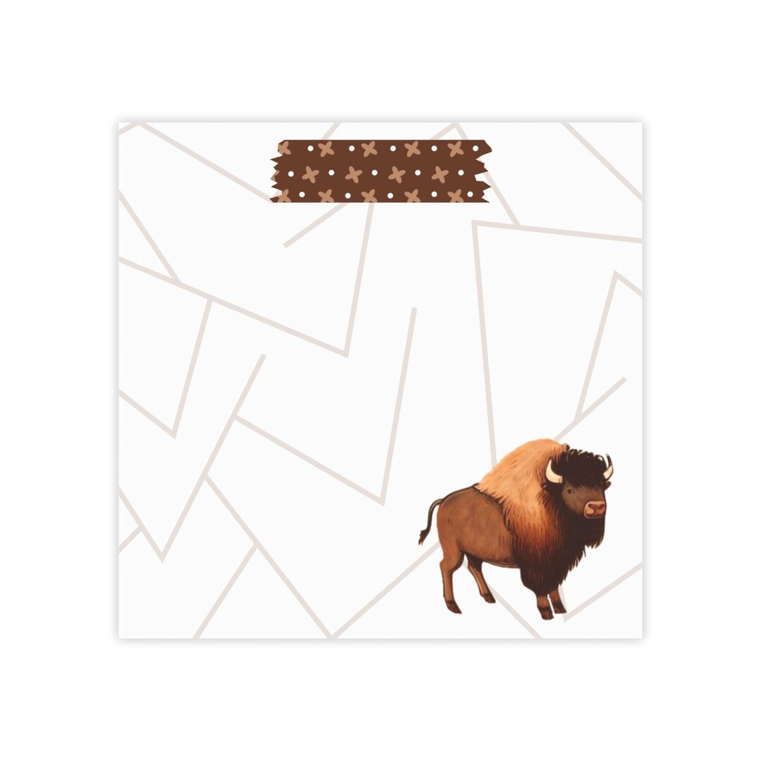 Washi Tape Bison Post-it® Note Pads, Buffalo Post-it Note Pads, Bison Gift, Buffalo Gift, School ...
