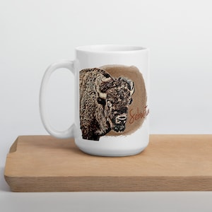 Brawny Bison Mug: Buffalo Coffee Cup, Western Ranch Decor - Etsy