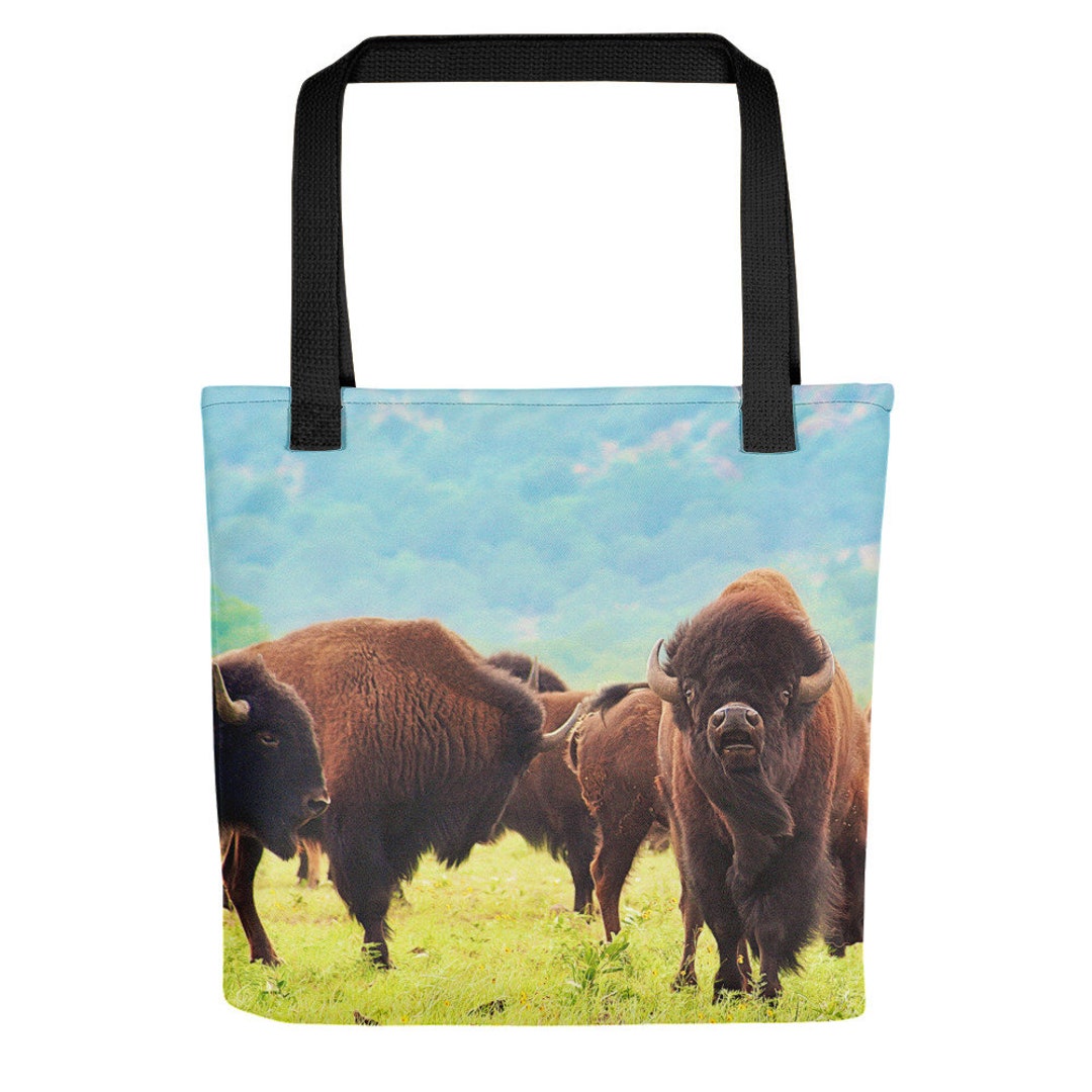 Bison Herd Tote Bag: Buffalo Gifts, Reusable Shopping Bag - Etsy