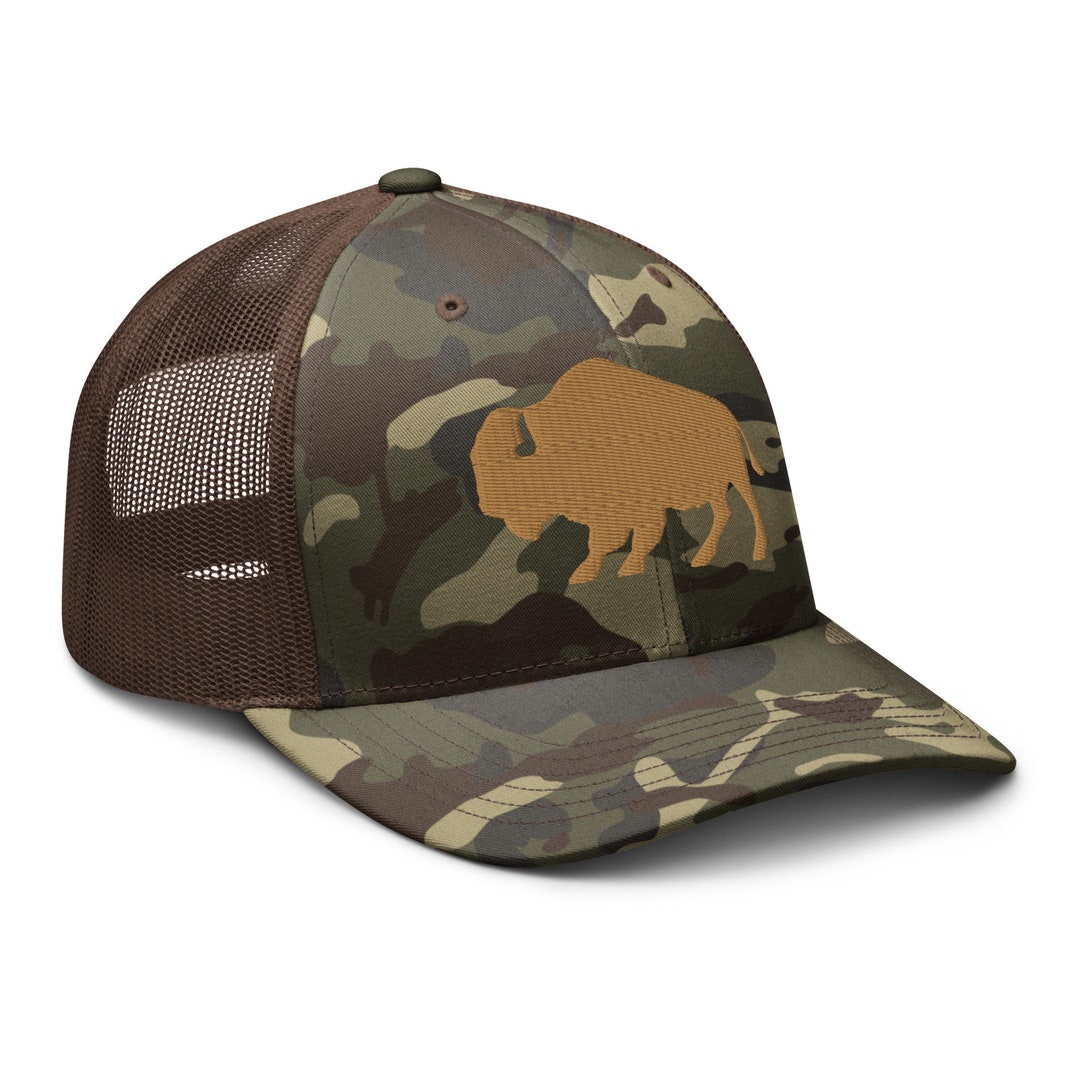 Bison Camouflage Trucker Hat, Buffalo Cap - Etsy