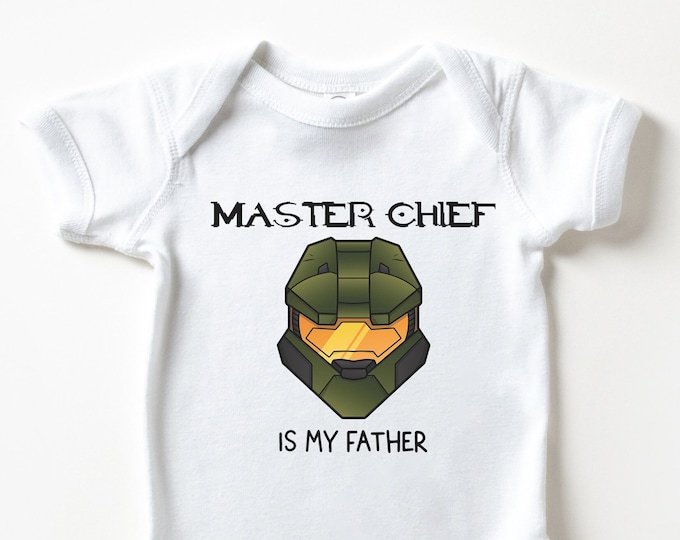 Master Chief Father Onesie, Baby Bodysuit Inspired, is My Father Baby ...
