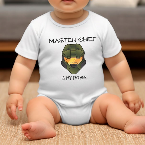 Master Chief Father Onesie, Baby Bodysuit Inspired, is My Father Baby ...