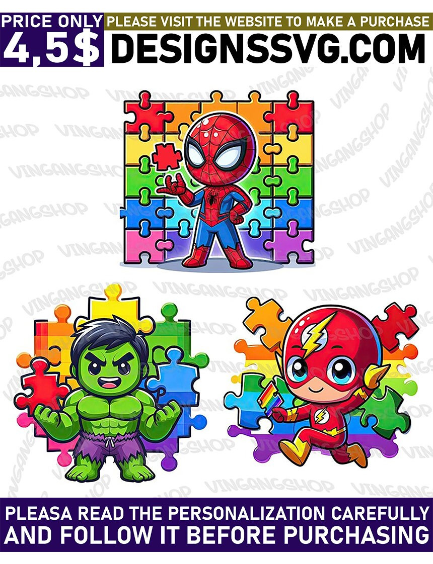 6 Autism Superhero Png Bundle, Autism Awareness Png, Awareness Png, Be ...