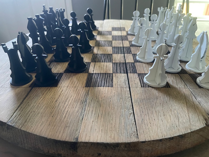 Authentic Bourbon Barrel Head Chess/checker Set - Etsy