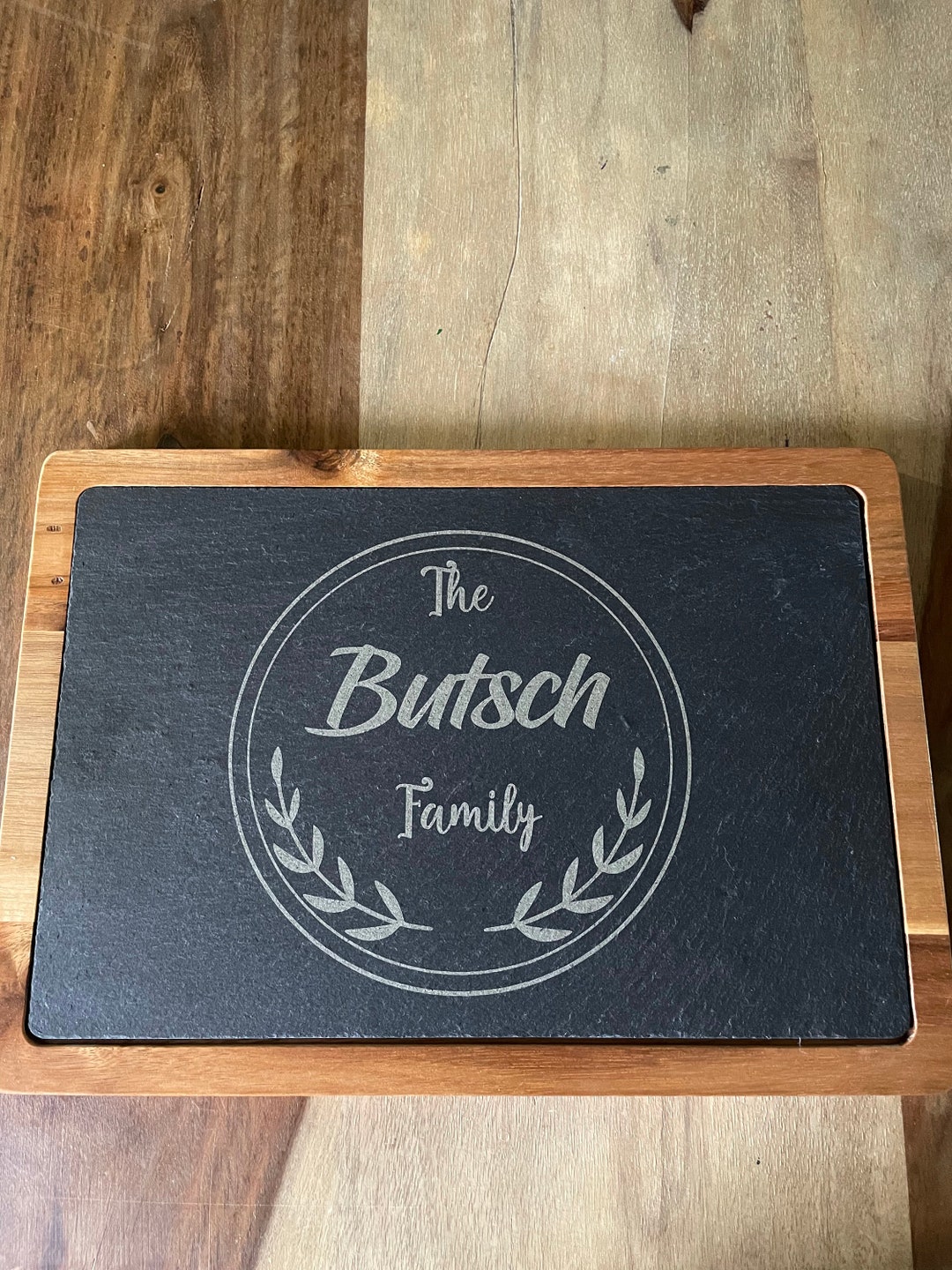 Laser Engraved Slate/wood Cutting Board - Etsy