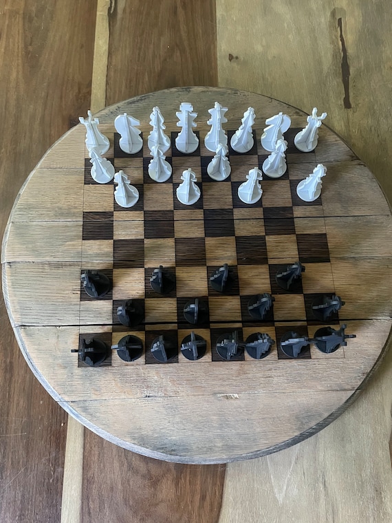 Authentic Bourbon Barrel Head Chess/checker Set - Etsy