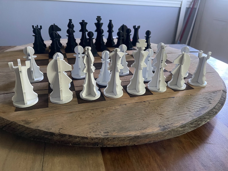 Authentic Bourbon Barrel Head Chess/checker Set - Etsy