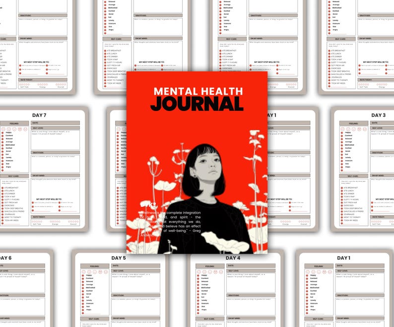 Mental Health Journal Bundle Printable Therapy Worksheet Mental Health ...