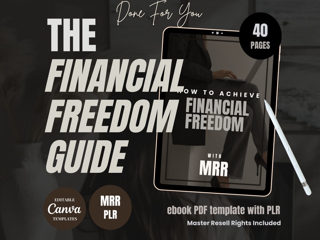 MRR Guide Financial Freedom 40 Page With PLR, Ebook PDF Template With ...
