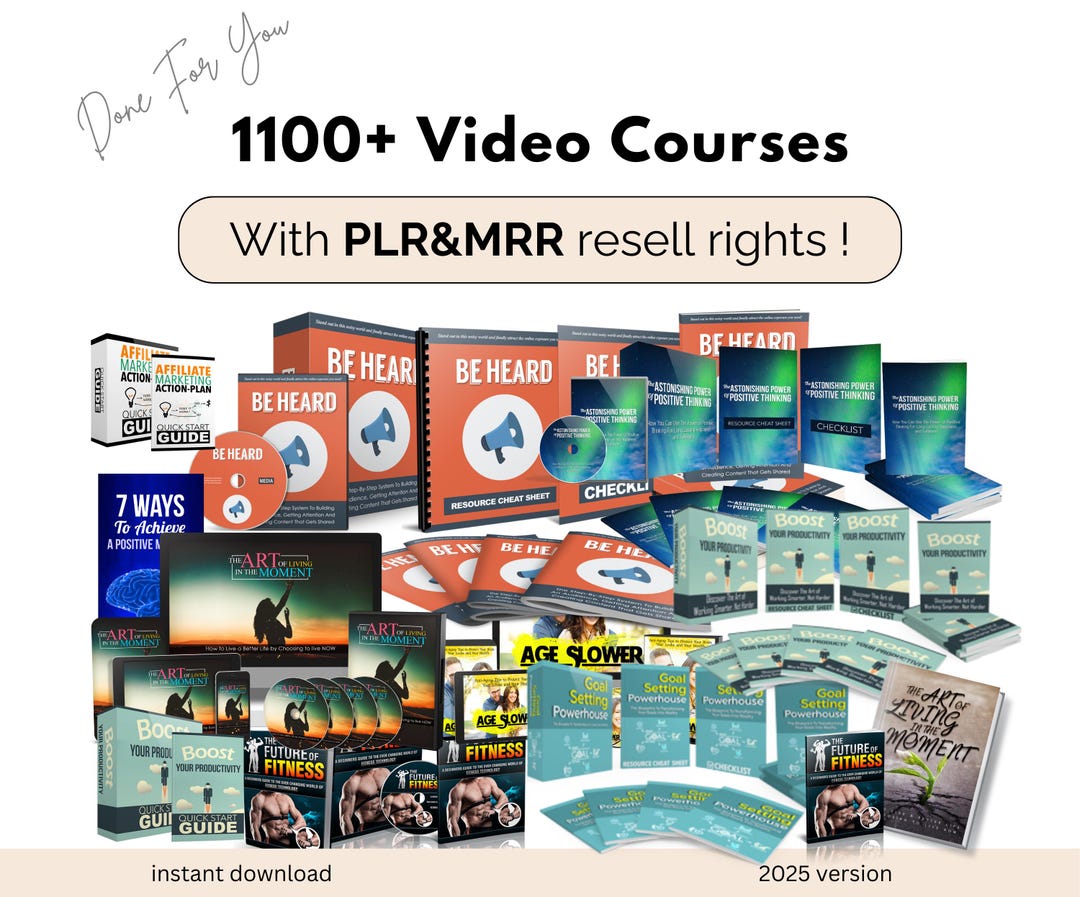1100+ Business Courses Bundle, MRR PLR Resell Rights, Digital Business ...
