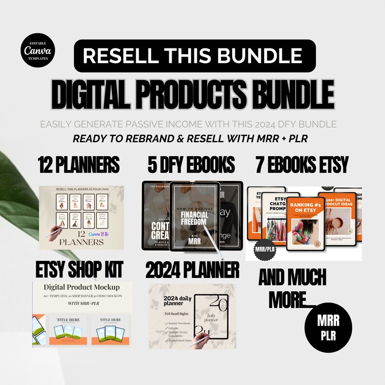 Plr Digital Products Canva Bundle, Private Label Rights,master Resell Rights, Plr Bundle, PLR ...