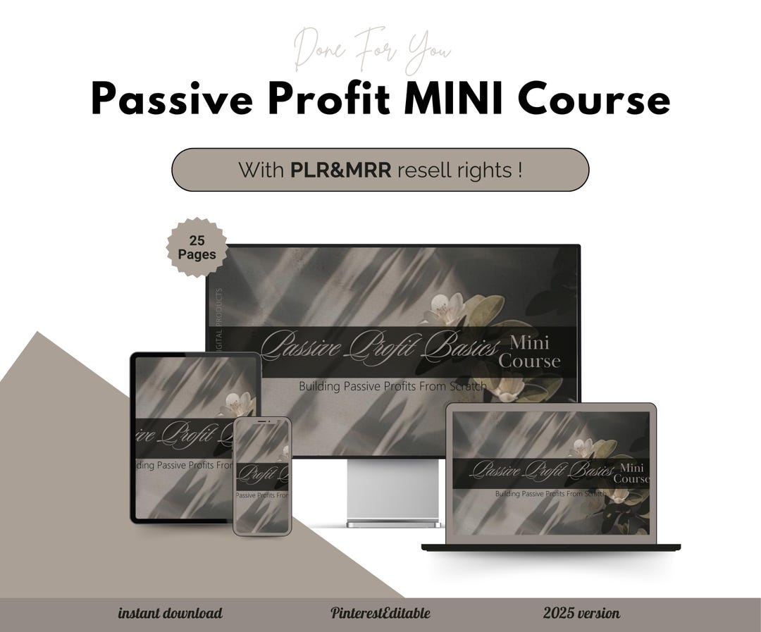 MRR PLR Passive Profit Basics Mini Marketing Course Bundle MRR Plr ...