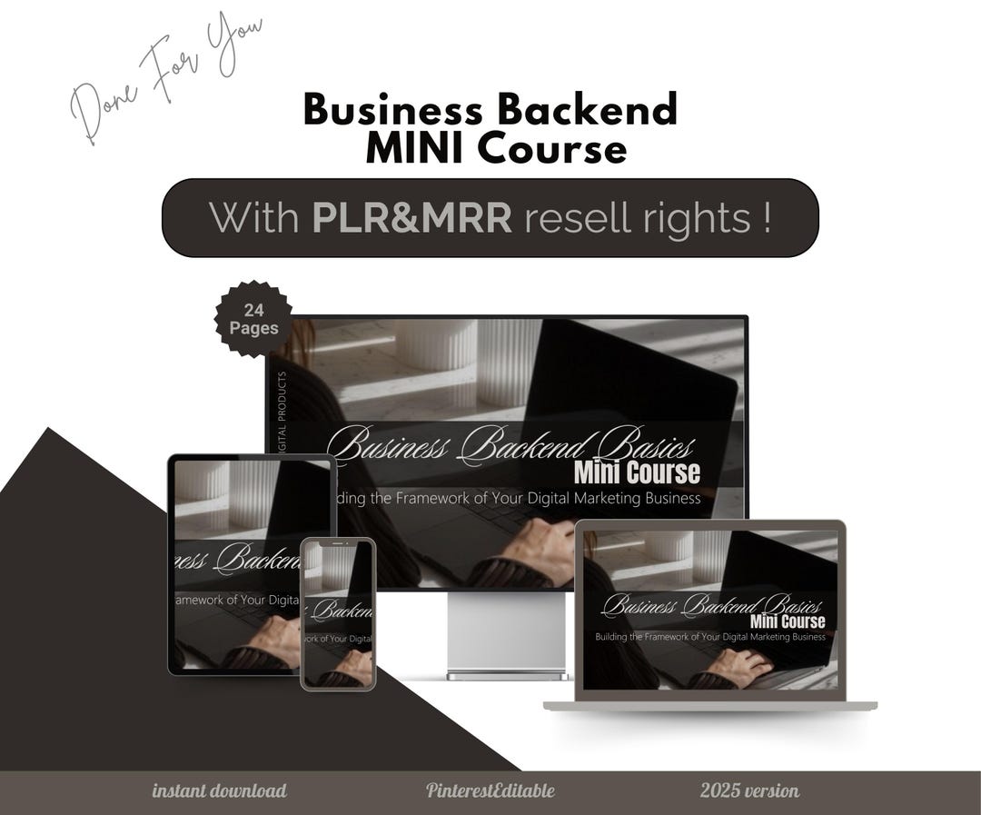MRR PLR Business Backend Basics Mini Marketing Course Bundle MRR Plr ...