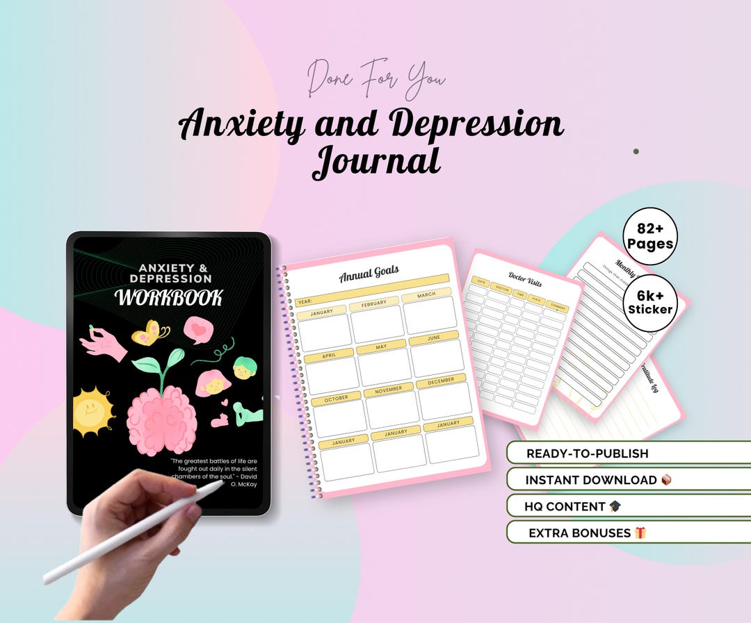 Mental Health Journal, Anxiety and Depression Journal Printable and ...