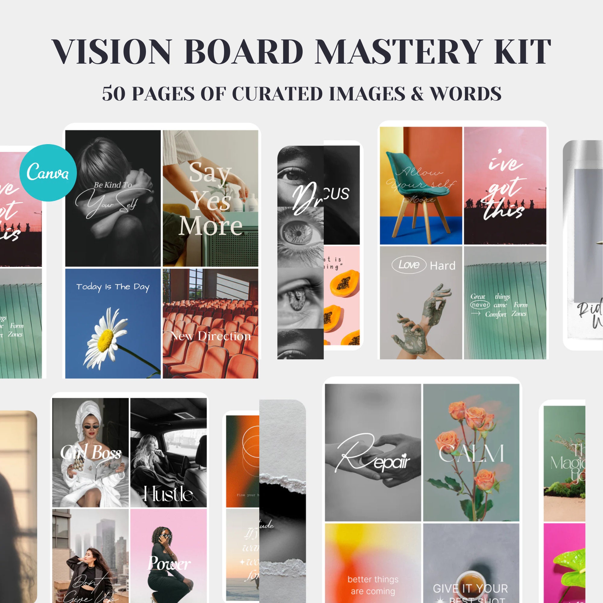 PLR Vision Board Mastery Kit Editable Vision Board Personalized Vision ...