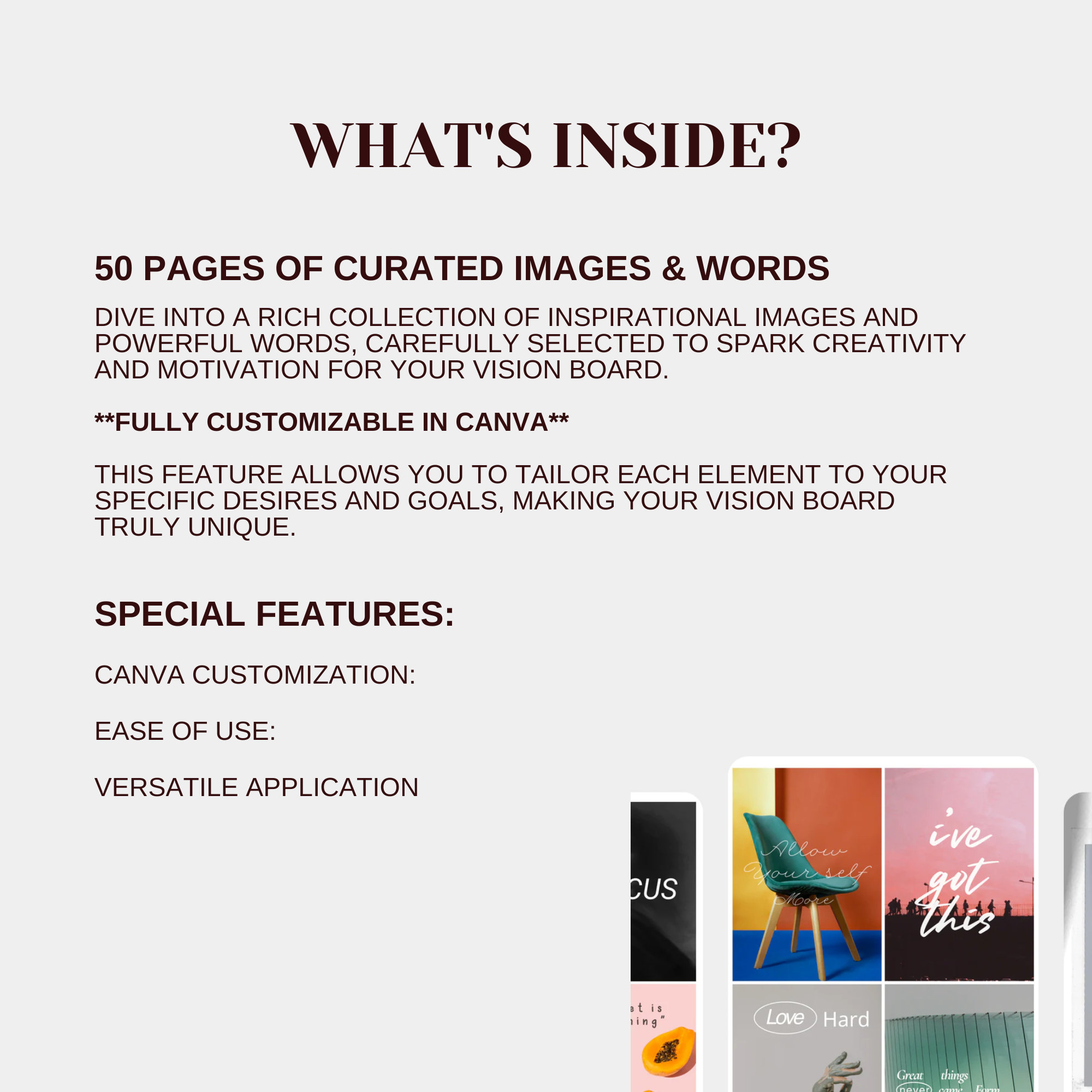 PLR Vision Board Mastery Kit Editable Vision Board Personalized Vision ...