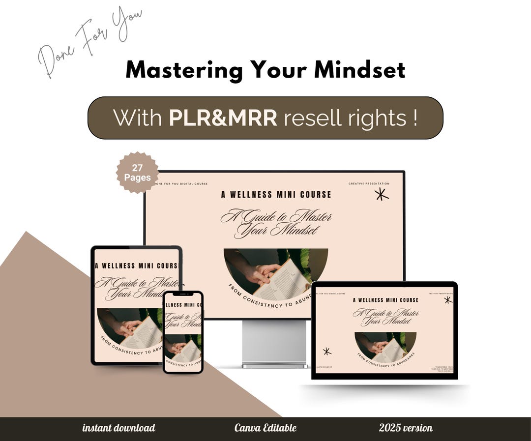Mindset Digital Marketing Course Bundle MRR PLR Resell Rights Instagram ...
