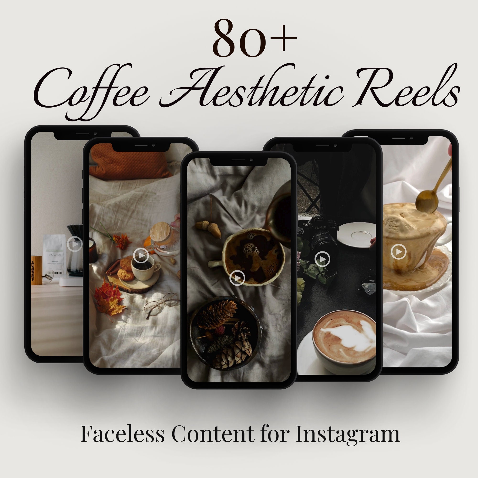 Faceless Coffee 80 Reels Content for Instagram,dfy Aesthetic Videos ...