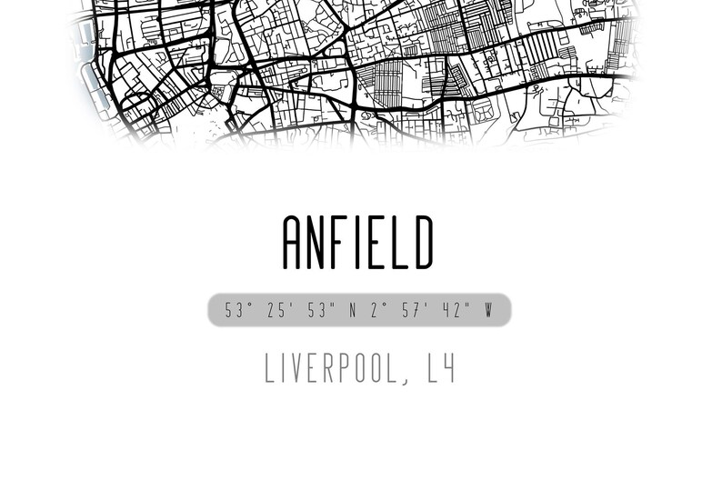 Liverpool Stadium Anfield Poster Wall Art Illustrated Map - Etsy