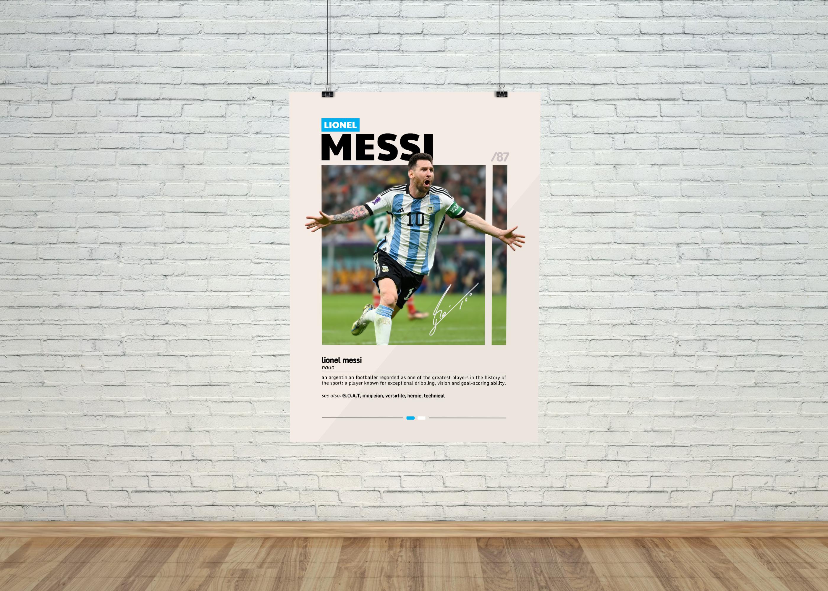 Lionel Messi Print Wall Art, Poster Print, Football Argentina Fan Gift ...