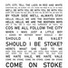 Stoke City Poster Wall Art, Iconic Chants and Songs, Stoke Fan Present ...