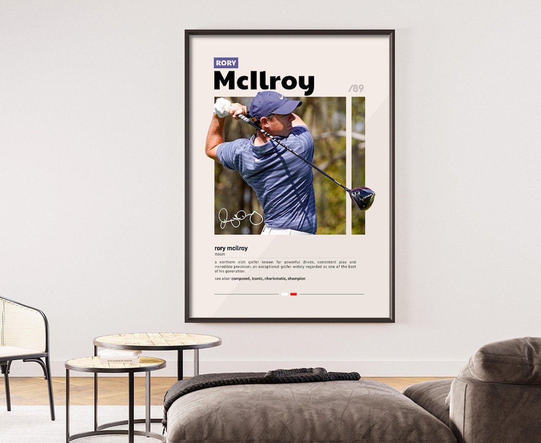 Rory Mcilroy Golf Print Wall Art, Golfing Legend Poster, Golfer Fan ...