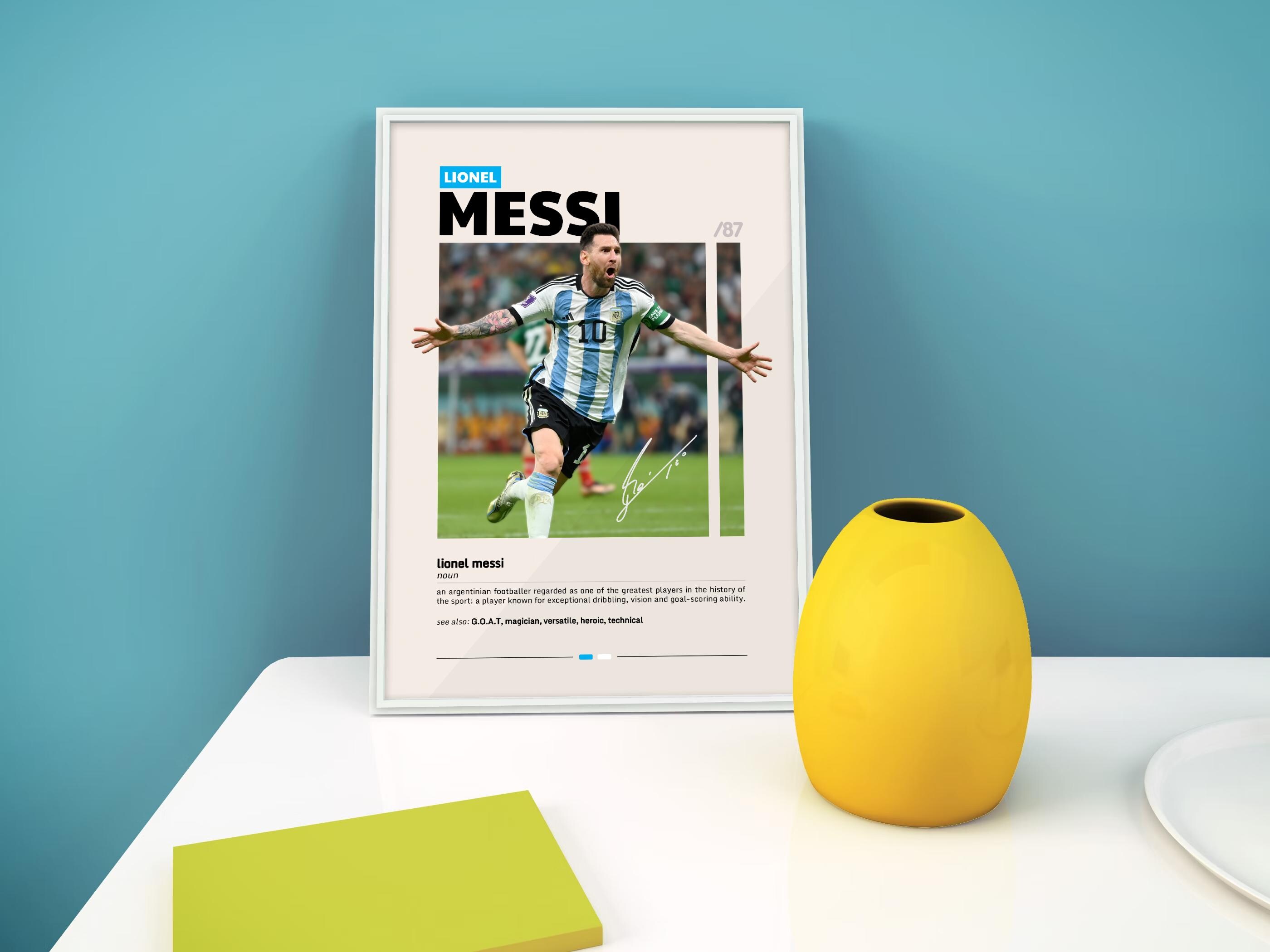 Lionel Messi Print Wall Art, Poster Print, Football Argentina Fan Gift ...