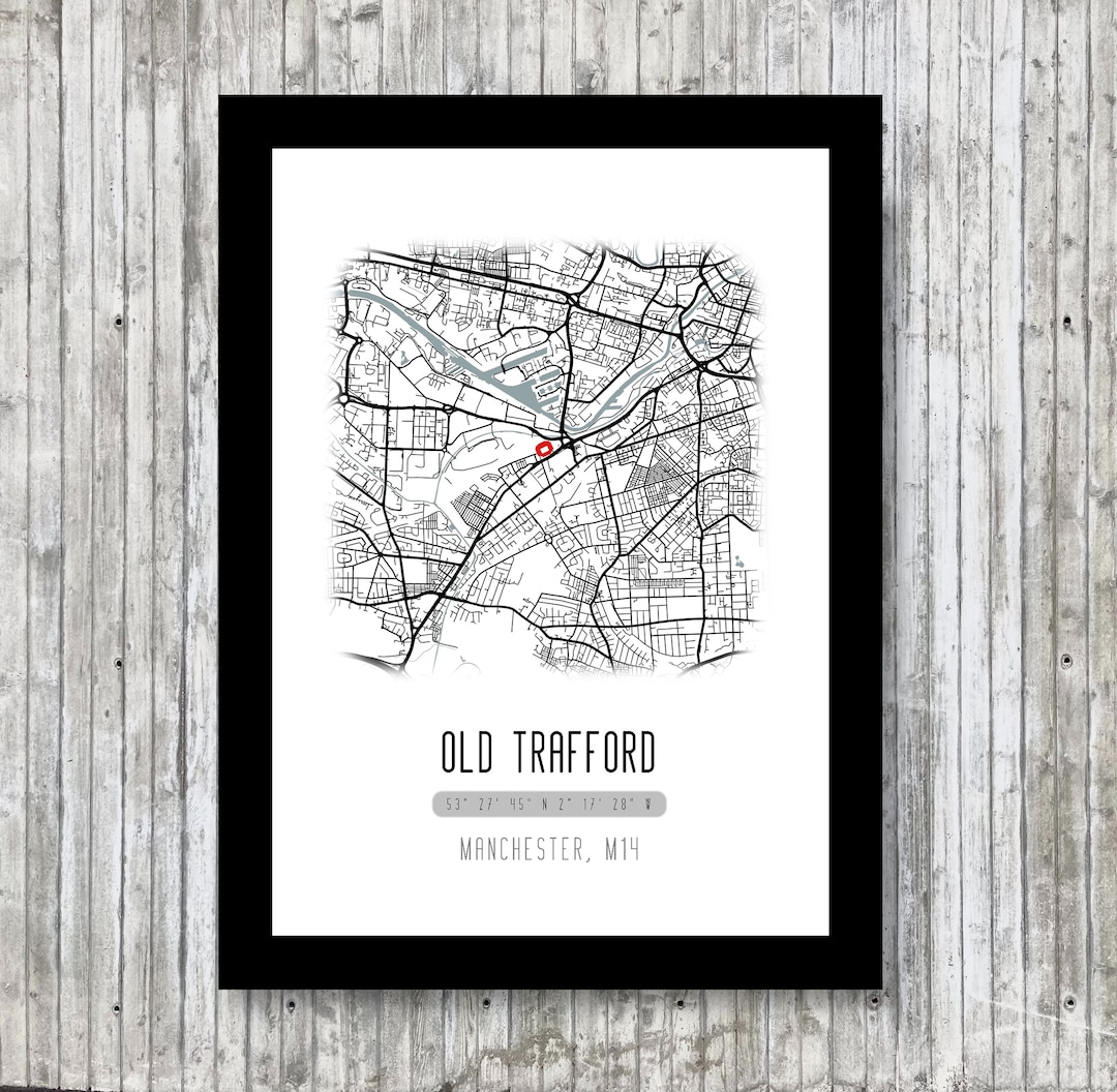 Old Trafford Stadium, Manchester United Poster Wall Art, Illustrated ...