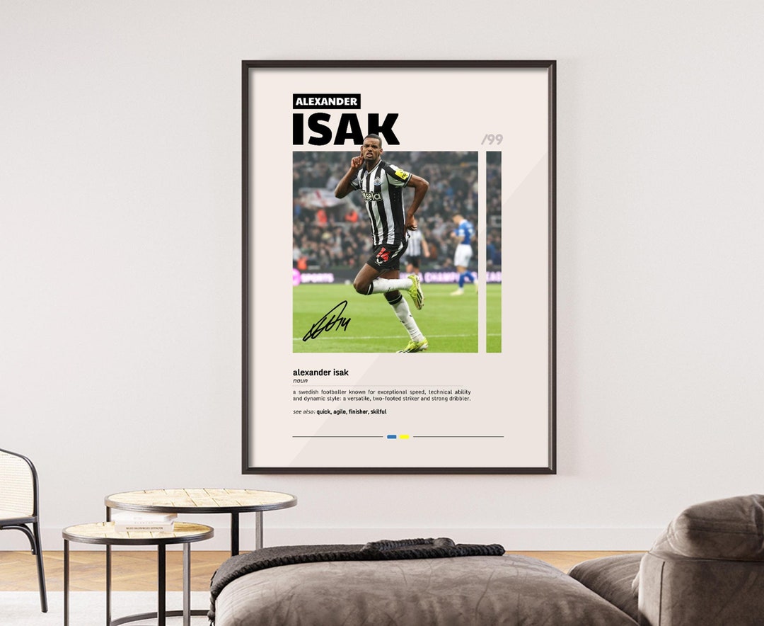 Alexander Isak Newcastle United Print Wall Art, Toon Poster, Football ...