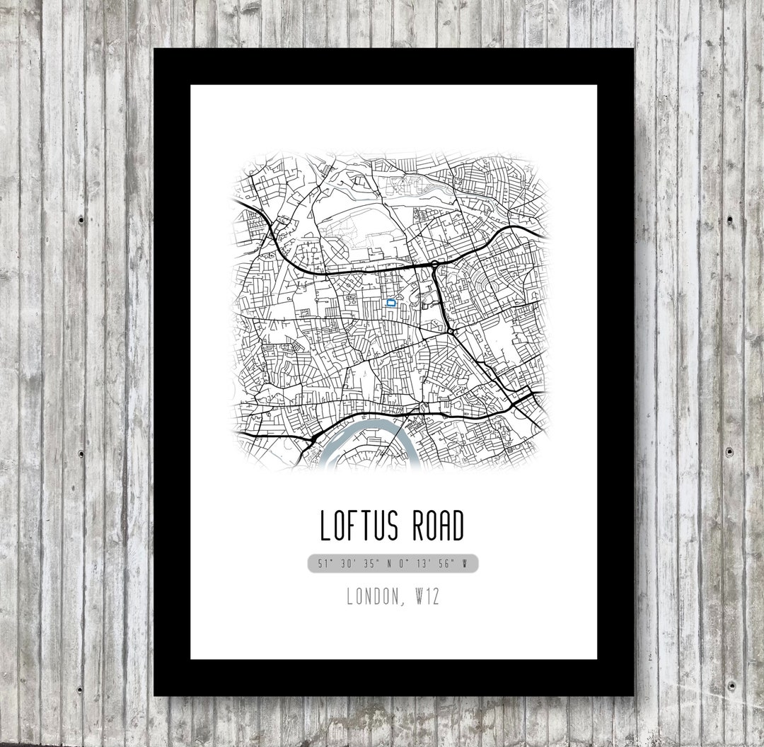 Queens Park Rangers Stadium, Loftus Road Poster Wall Art, Illustrated ...