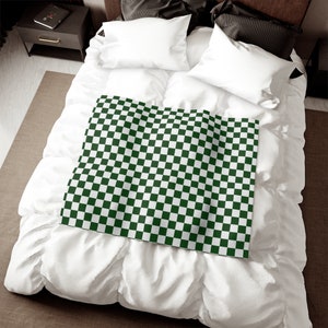Green Checkerboard Blanket - Etsy