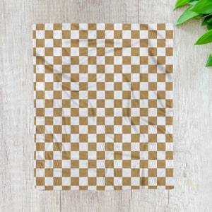 Light Brown Checkered Blanket - Etsy