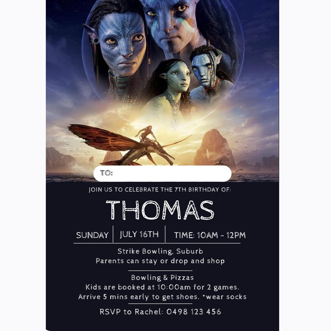 Avatar Birthday Invitation - Editable Digital Download - Etsy