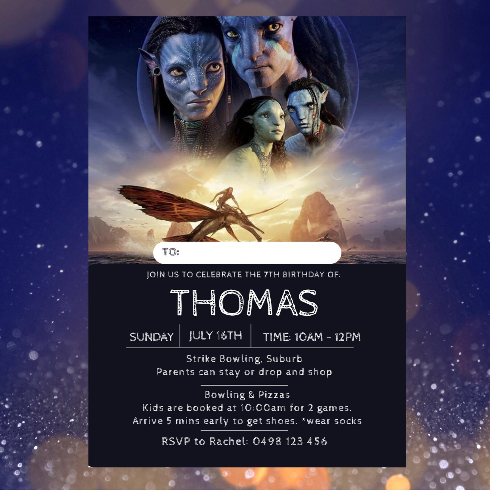 Avatar Birthday Invitation - Editable Digital Download - Etsy