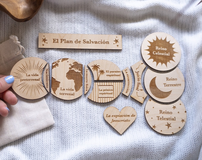 Spanish Plan of Salvation Teaching Kit for Missionaries and Families, Wooden Puzzle, FHE, LDS ...