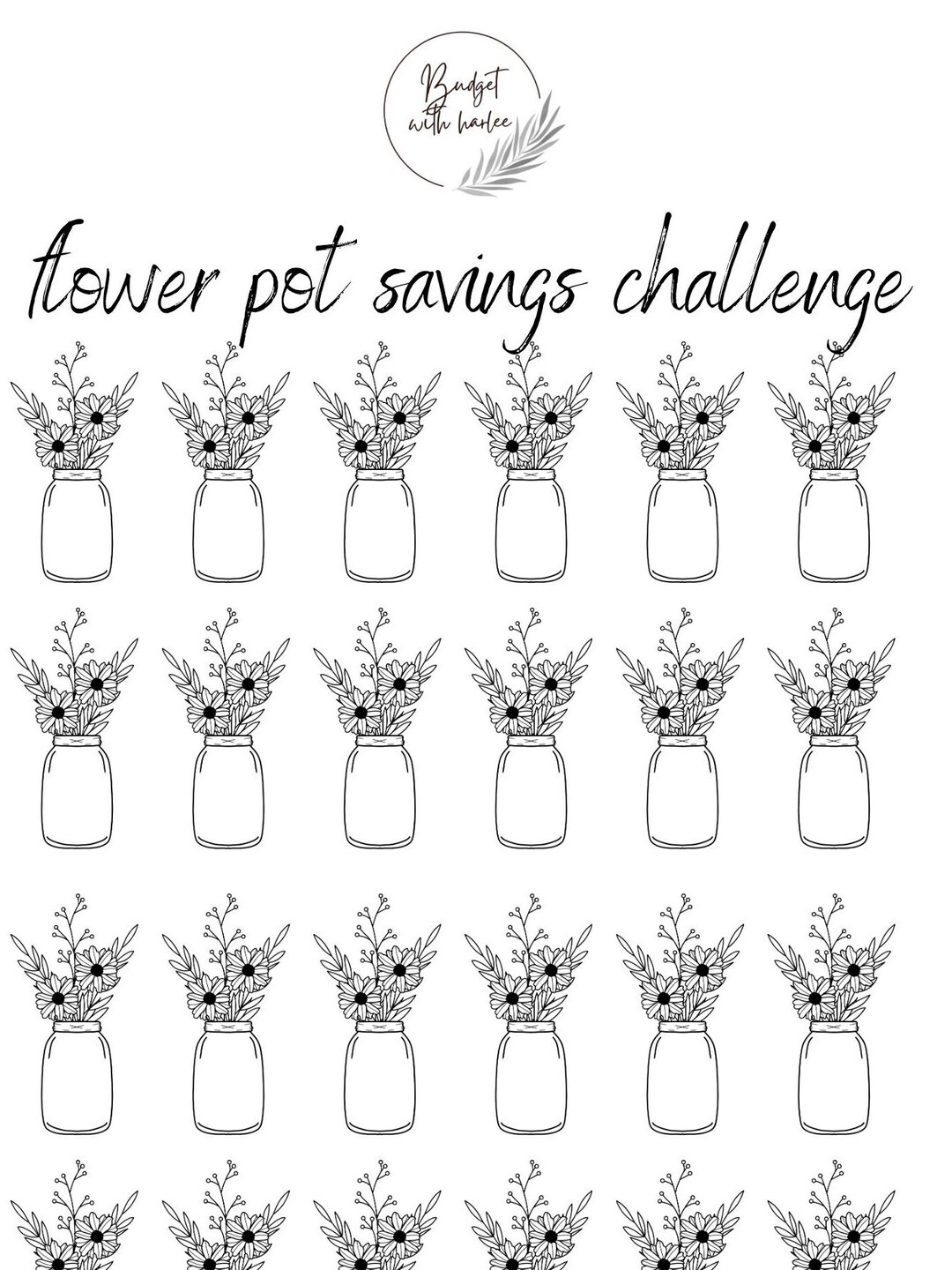 Flower Pot Savings Challenge - Etsy