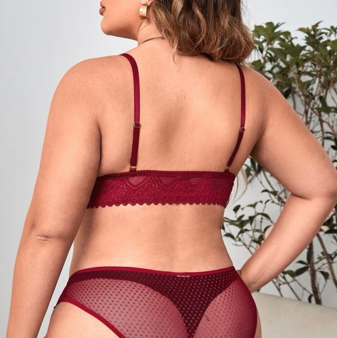 Plus Size Floral Lace Lingerie 2 Piece Set Etsy