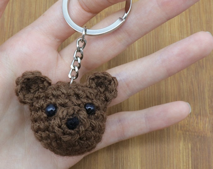 Crochet Brown Bear Keychain Animal Present Wild Animal Gift Cute ...