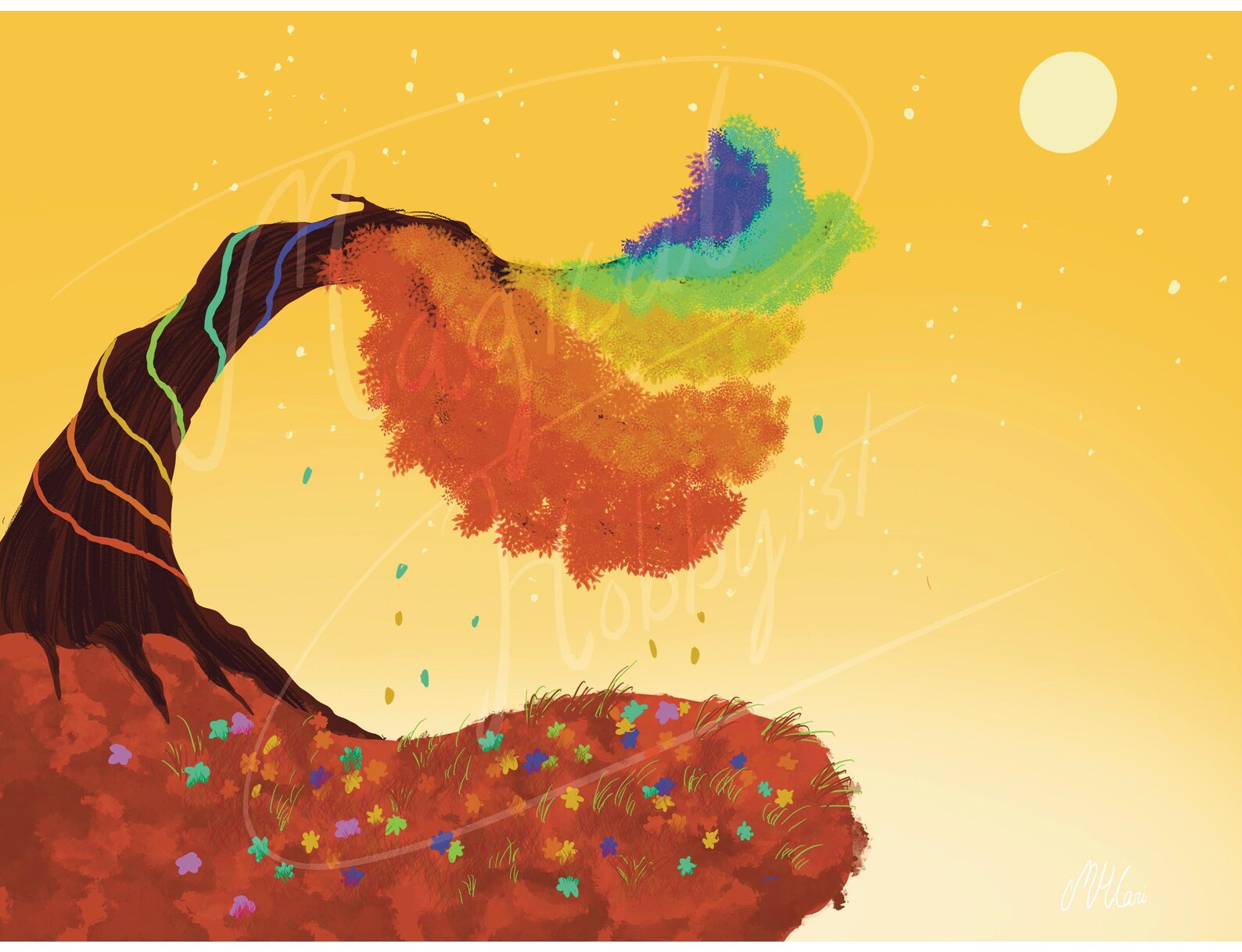 Rainbow Tree Digital Print - Magicalcori - Etsy