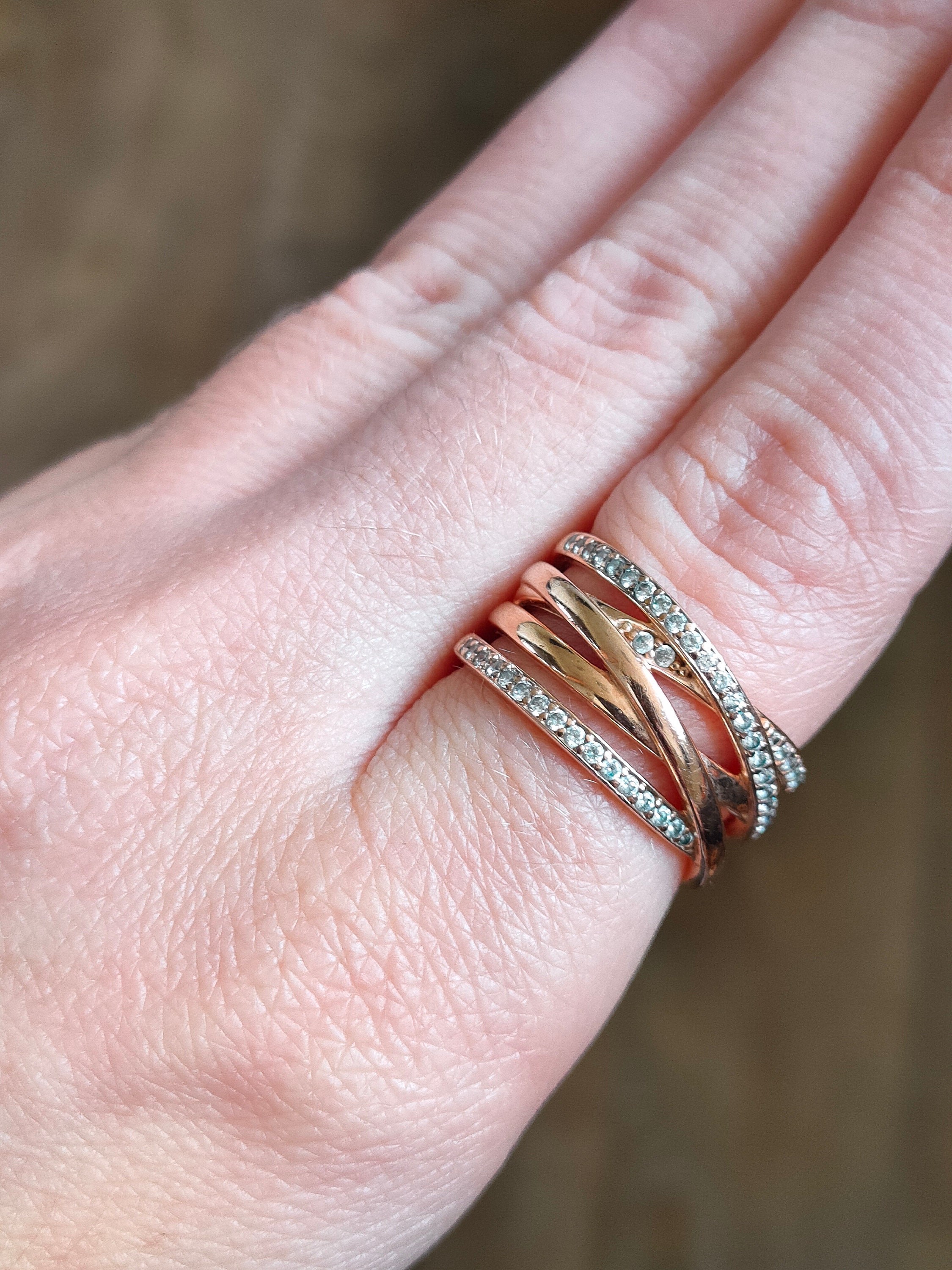 Pandora sparkling and polished lines ring rose gold store