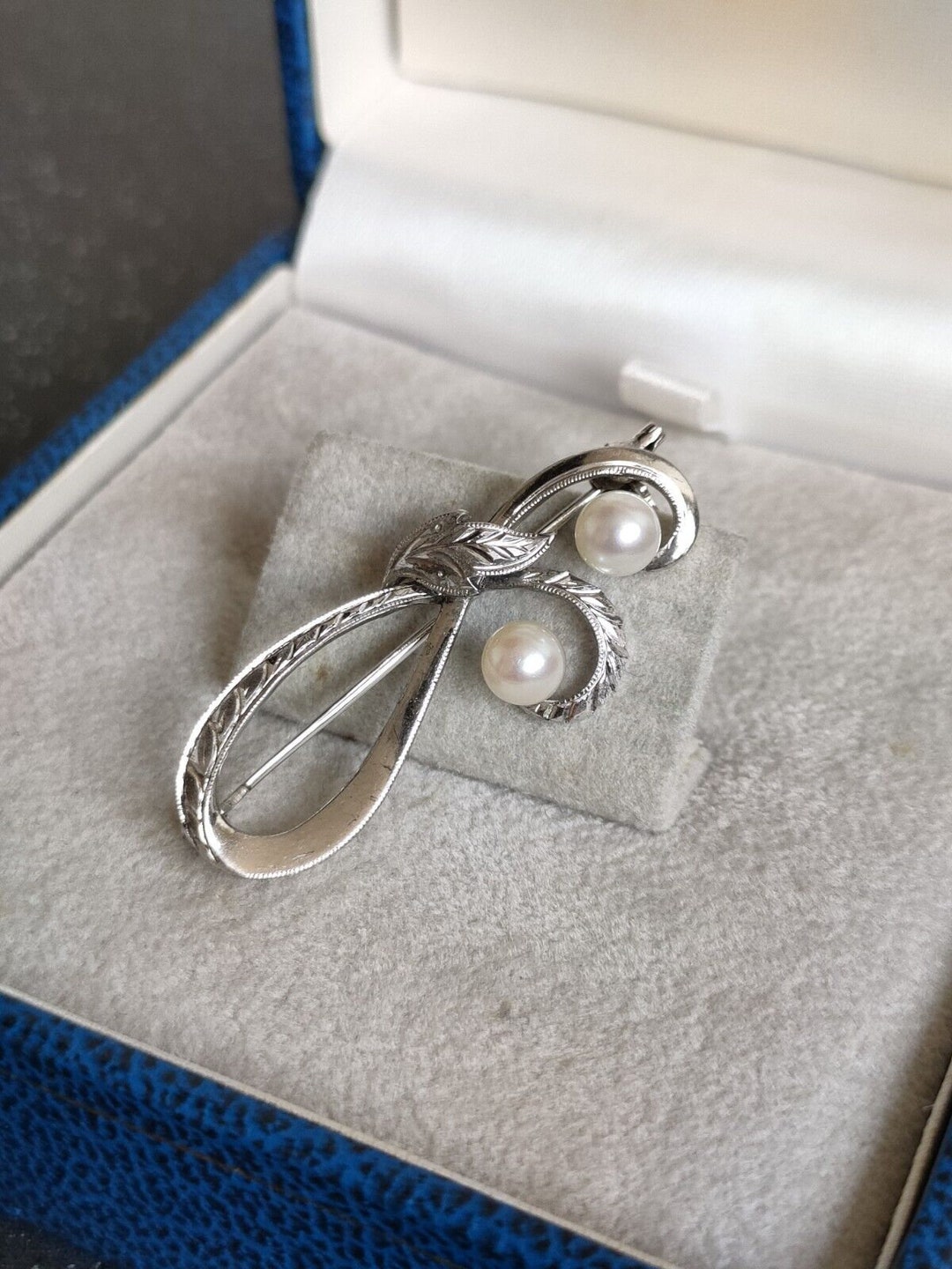 Japanese Mikimoto 925 Sterling Silver 2 Akoya Pearl Brooch Pin - 3.4 G - Etsy