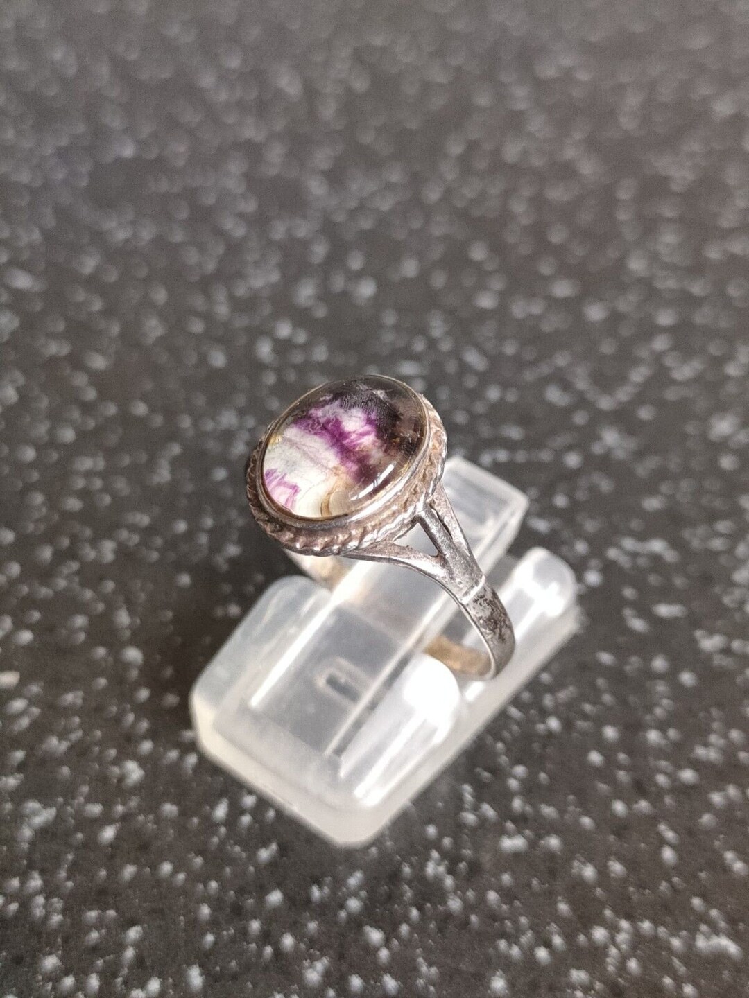 Vintage 925 Sterling Silver Blue John Ring Size R 2.2 G - Etsy