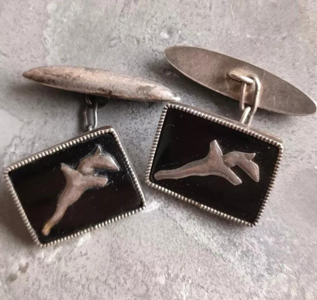 Vintage Silver Arabic Hallmarks Dagger Chain Link Cufflinks - Etsy