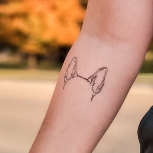 One Pet Drawing, Dog Ear Outline, Line Art, Pet Outline, Dog Tattoo ...