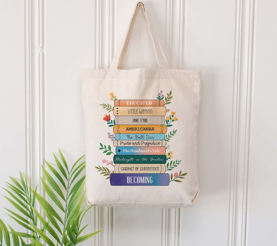 Personalized Favorite Books Tote Bag, Custom Book Library Bag, Custom ...