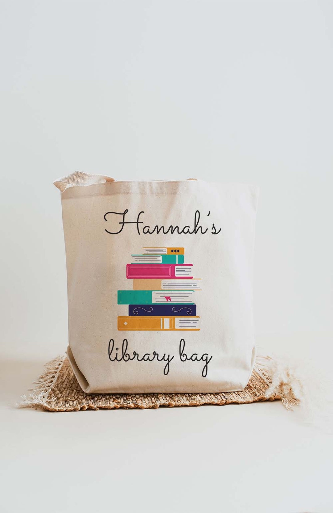 Canvas Tote Bag for Kids, Library Bag,book Club Gifts, Personalized ...