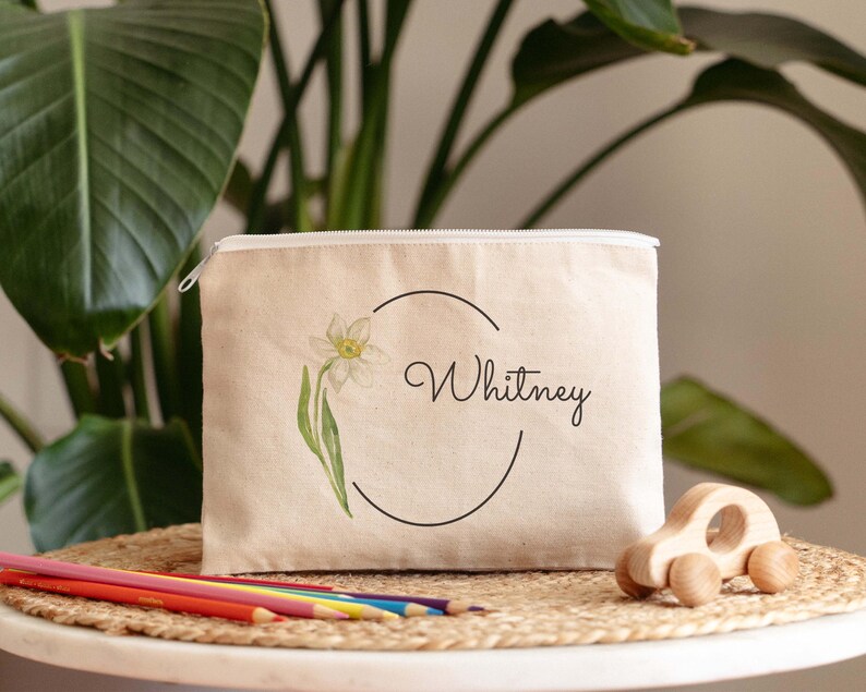 Personalized Name Pencil Case, Custom Canvas Pouch, School Supply ...