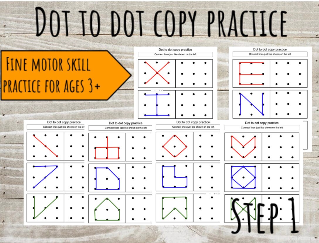 Dot to Dot Copy Practice - Etsy